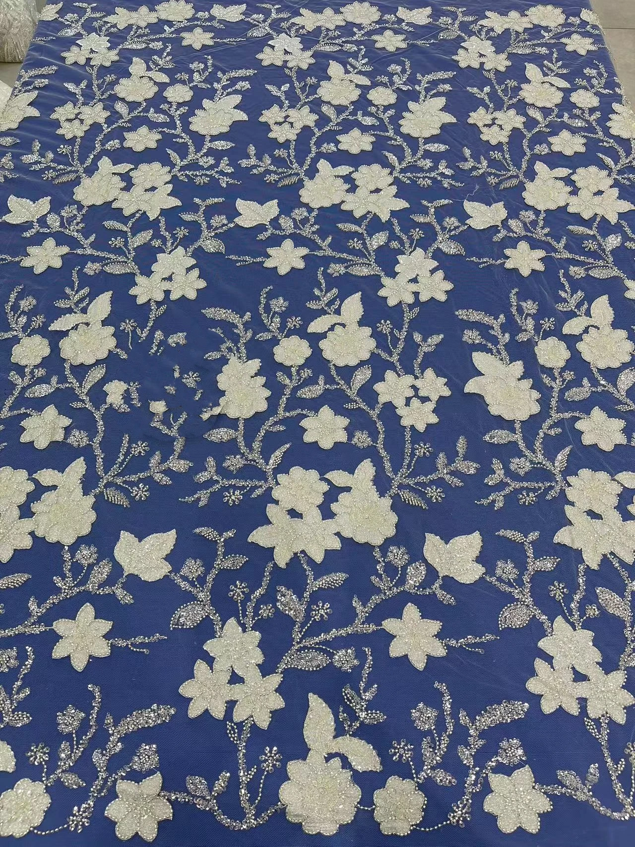 Sea-Of-Flowers-Elegance-High-end-New-Fashion-Design-Fabric-Handmade ...