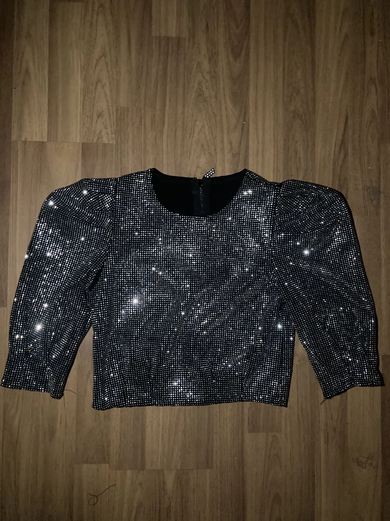 Luxury puffy shiny top glitter rhinestone plus size top bling crystal ...