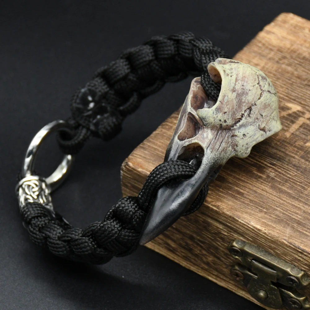 Odin-Crow-Skeleton-Bracelet-Vikings-Eagle-s-head-Pendant-Rune-Bead ...