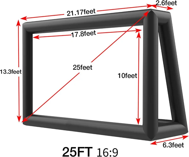 20/30ft Huge Inflatable Projector Screen Blow Up Outdoor Movie Screens for TV & Movies Seamless ...