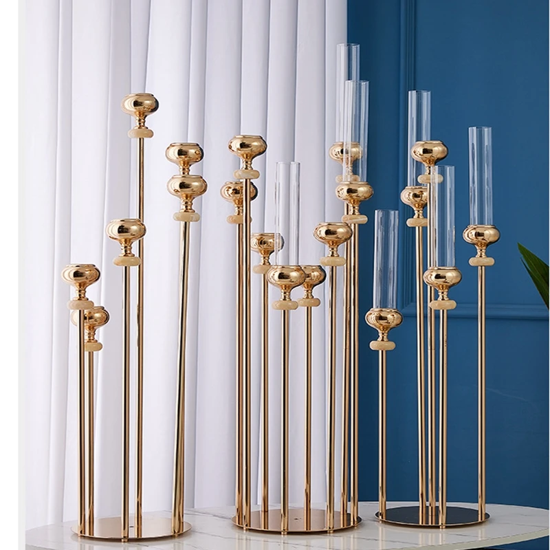 Metal-Candlesticks-for-Party-Decor-Candle-Holders-Stands-Wedding-Table ...