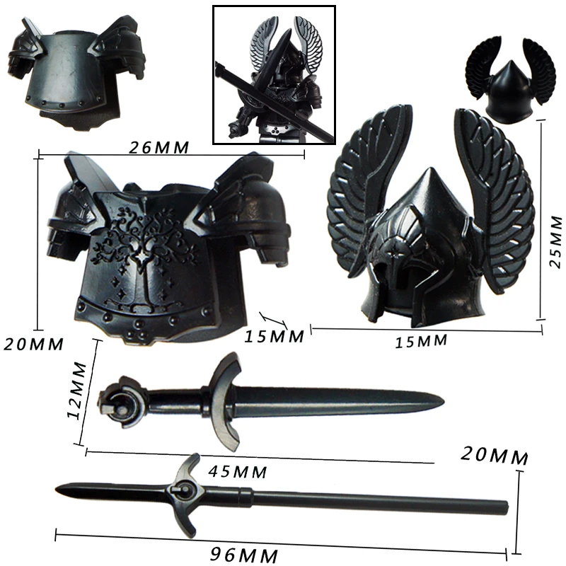 Military Medieval Soldier Figure Swan Knight Guard Accessories Building ...