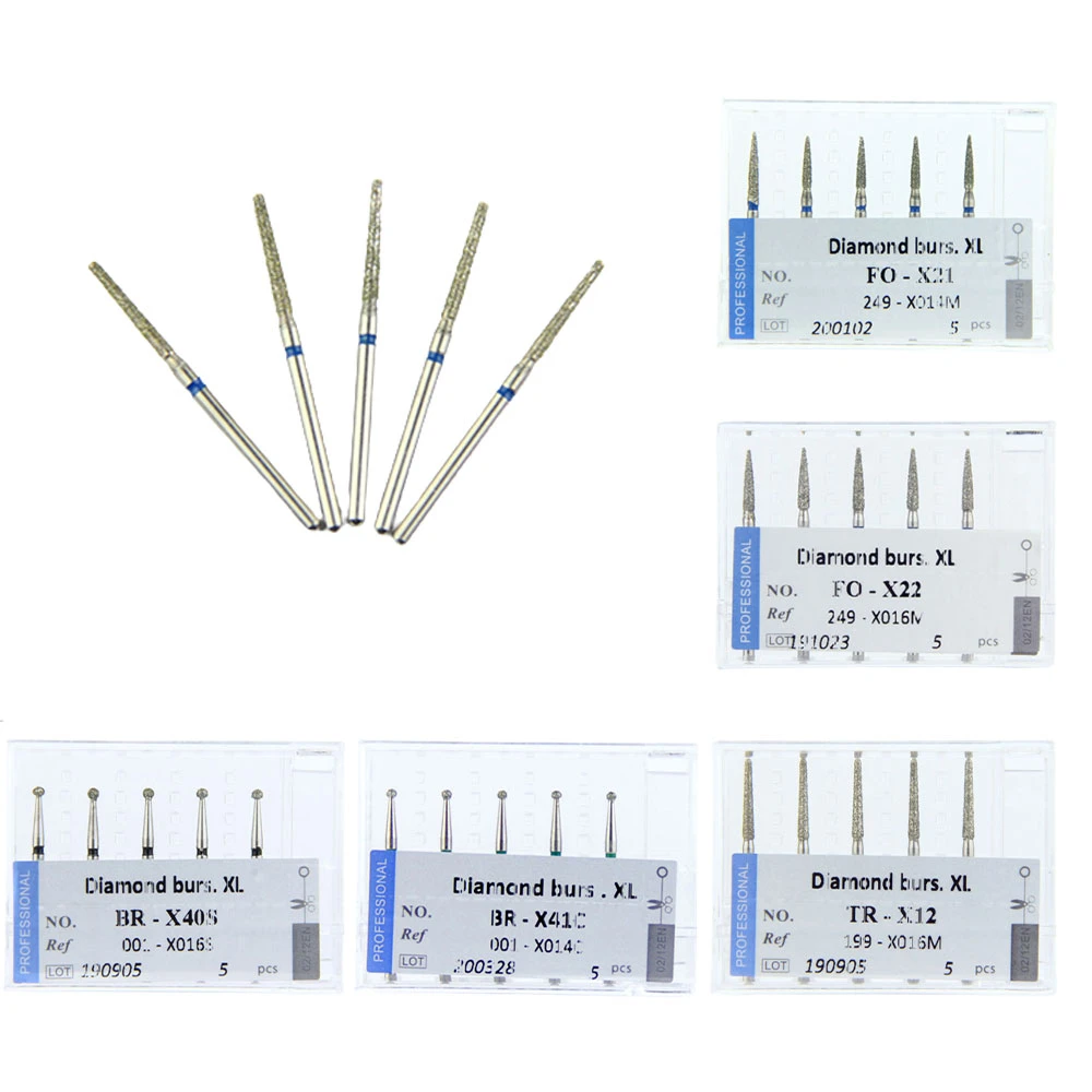 10pcs Dental Diamond Burs Drill 22 Sizes FG XL for High Speed Handpiece ...