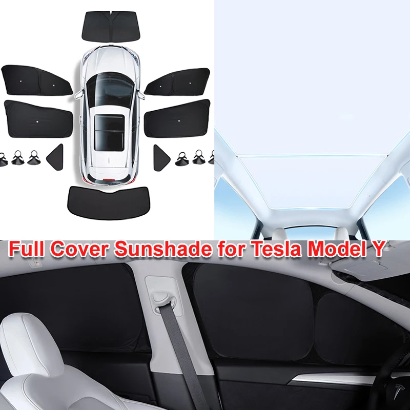 for Tesla Model Y 2023 Sunshade Accessories icy-layer Roof Sun Shade ...