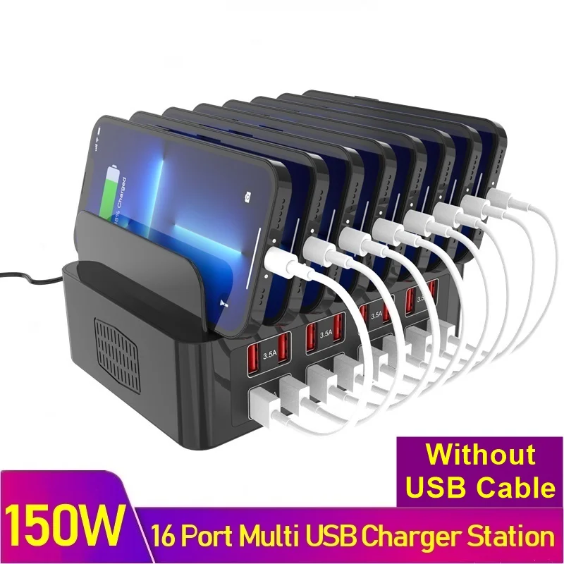 150W-Universal-Multi-USB-Charger-16-Port-3-5A-USB-Fast-Charging-Station ...