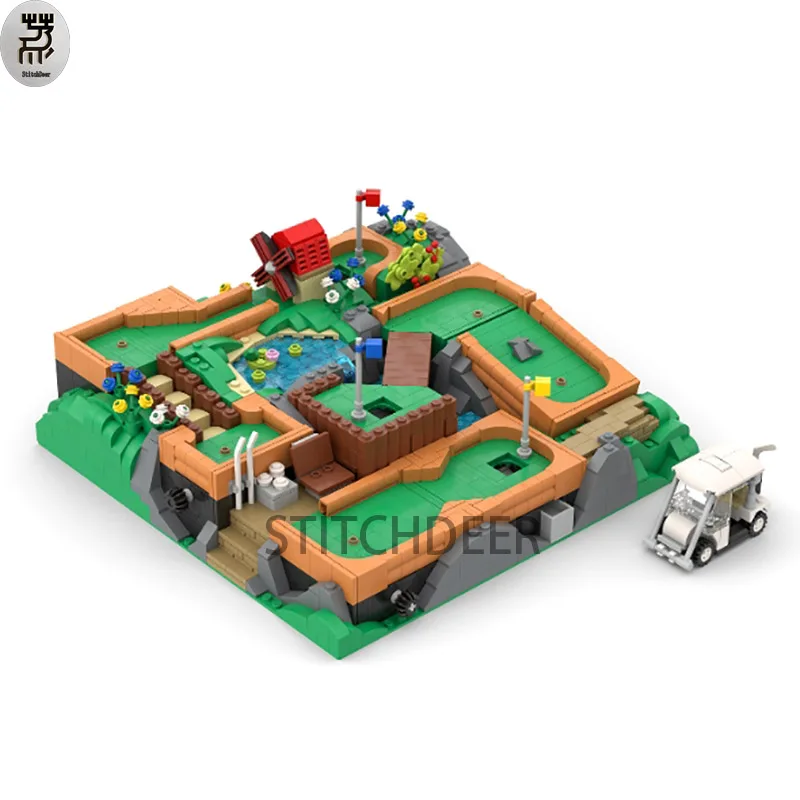 1572PCS-MOC-Working-Mini-Golf-Course-Modular-Scenes-Assemble-Model ...