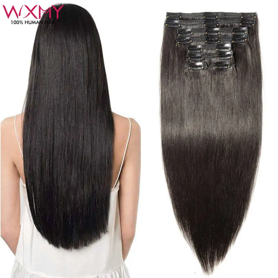 Straight-Hair-Clip-In-Hair-Extensions-Human-Hair-16-24Inch-Clip-Ins ...
