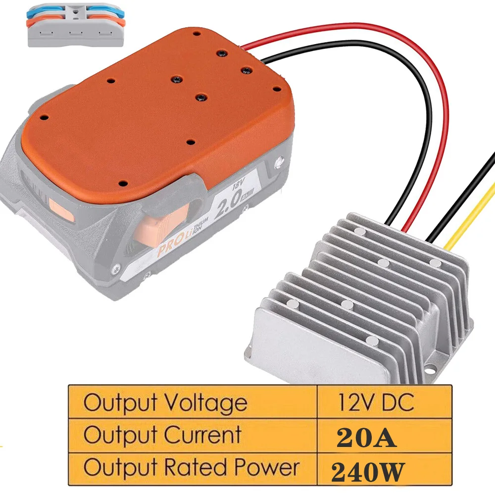 DC-18V-to-DC-12V-20A-240W-Converter-Adapter-For-Ridgid-Step-Down-DIY ...