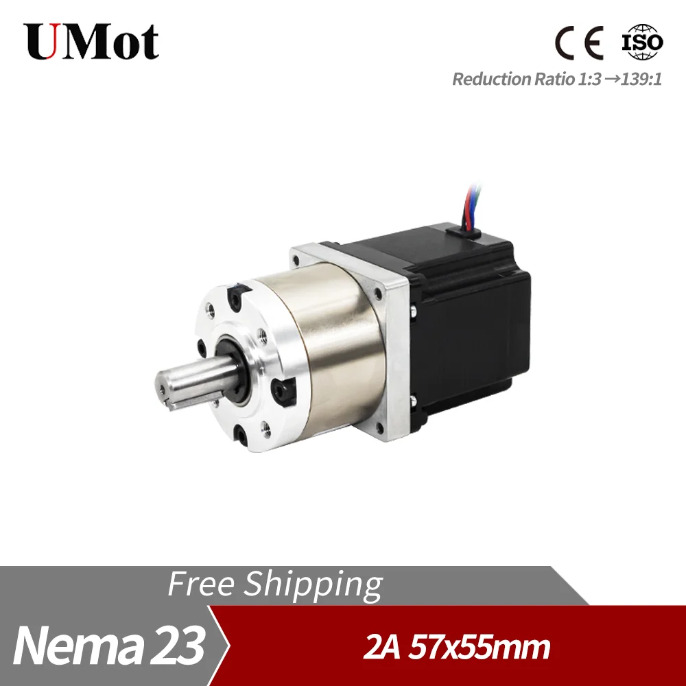 Motor de Passo com Redutor de Engrenagens, Caixa Planetária, 57mm, 60mm, Nema 23 e 24 Stepper ...