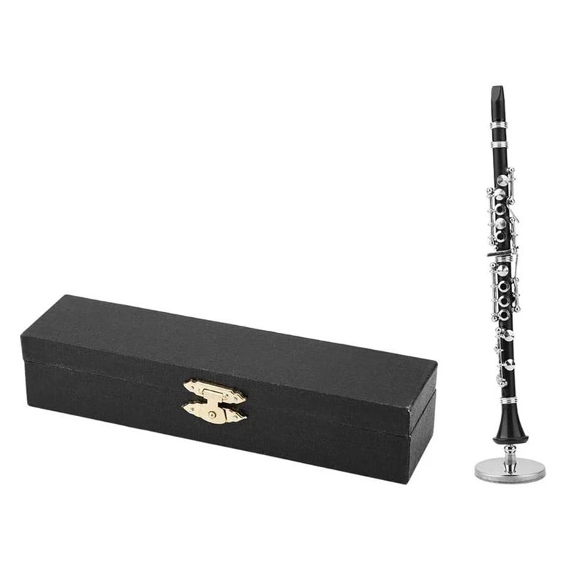 Mini Clarinet Model Musical Instrument Miniature Desk Decor With Black ...
