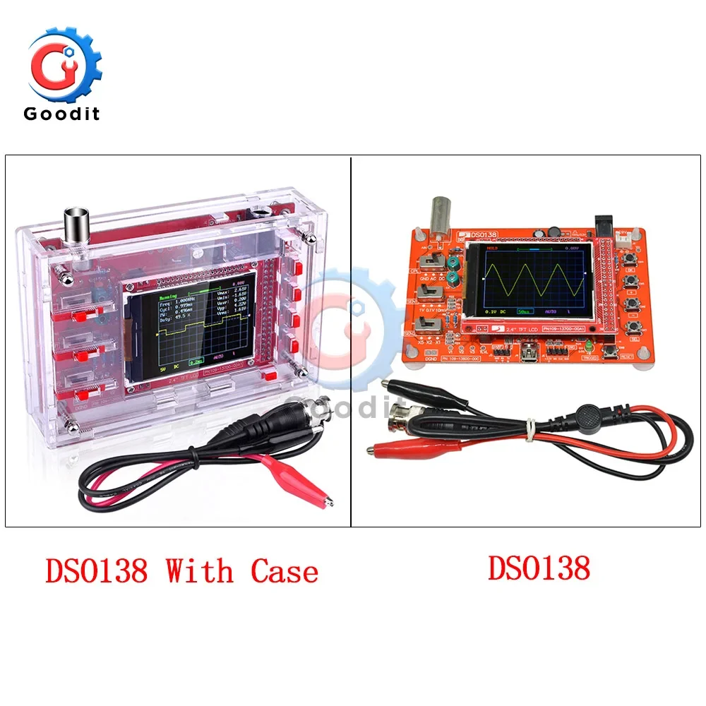 2-4inch-TFT-Digital-Oscilloscope-Kit-DIY-200KHz-Tester-1Msps-Bandwidth ...