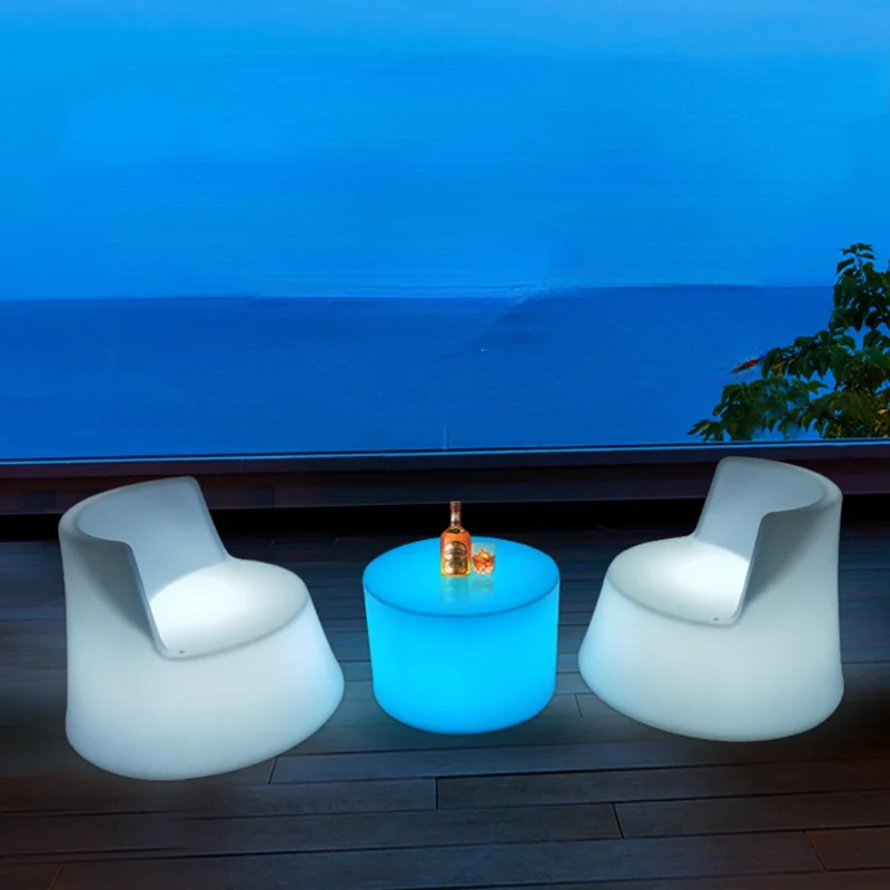 LED Light Bar Table and Chairs Outdoor Waterproof Combination Furniture ...