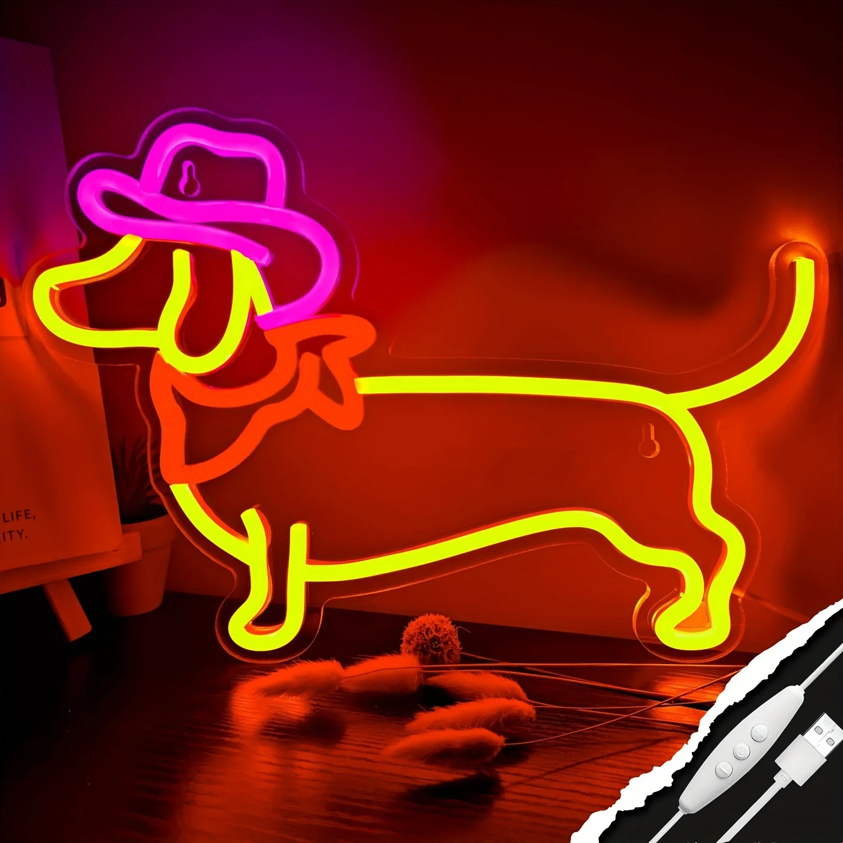 Letrero-de-ne-n-de-perro-para-decoraci-n-de-pared-lindo-cachorro-con ...