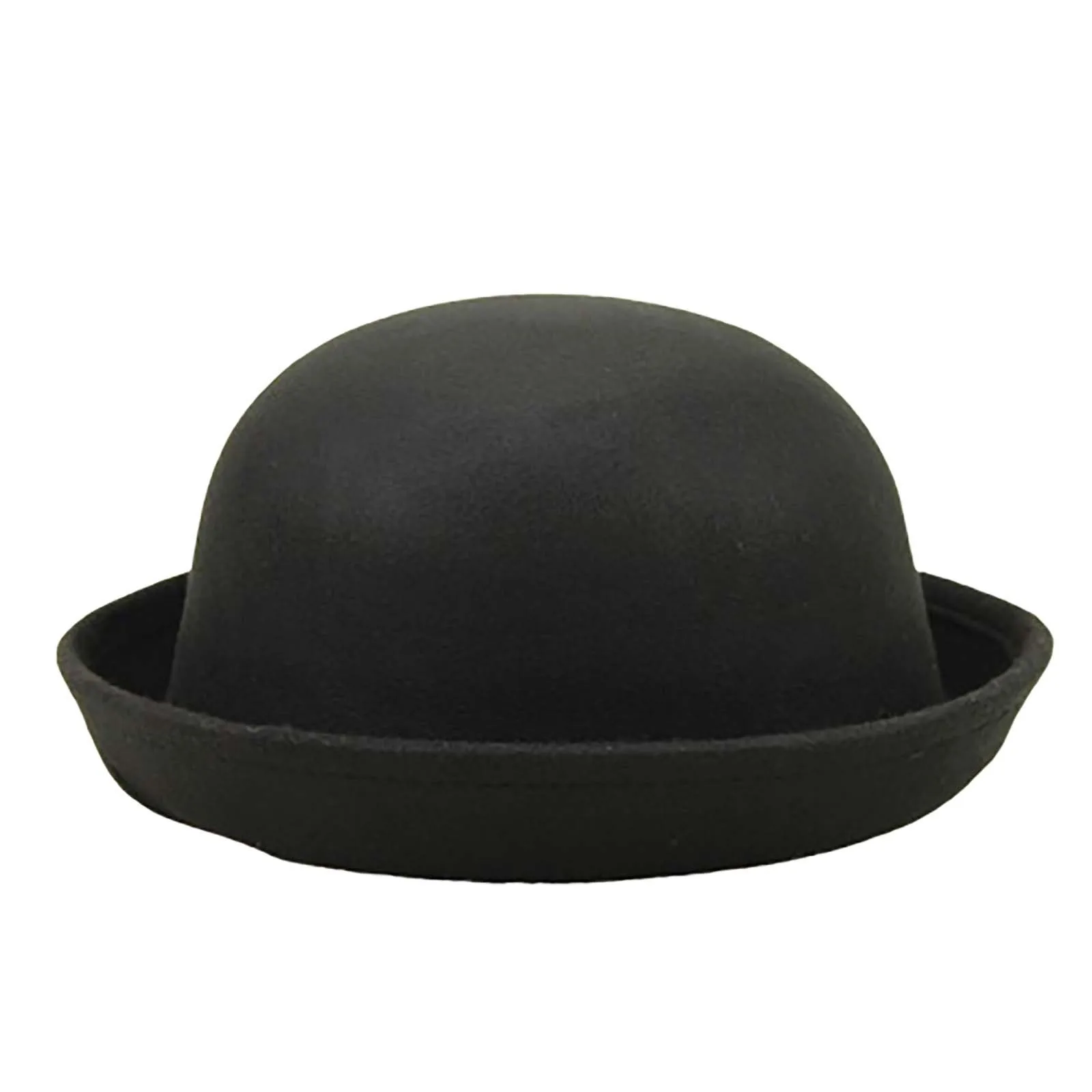 Top Cap Solid Color Women Girl Fashion Polyester Fedora Hats Dome ...