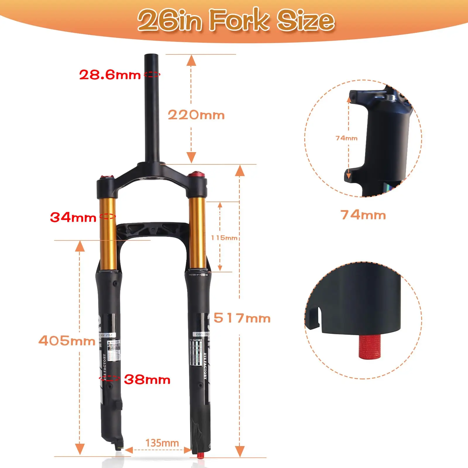 Bike Suspension Forks ZTZ Mountain Bike Fork - Ultralight 26/27.5/29 ...