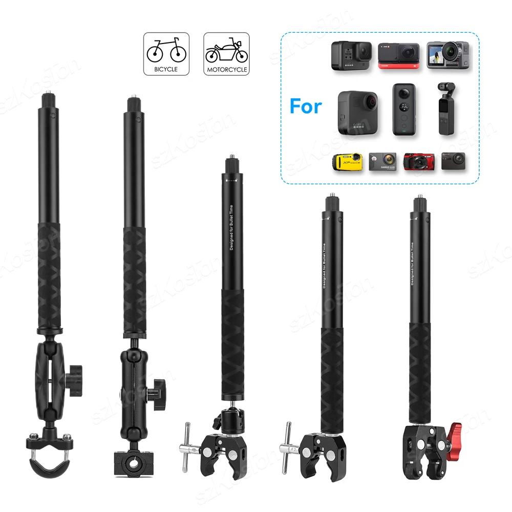 Bamboo Lid Salt Cellar Motorcycle Camera Mount Kit With 47\" Invisible ...