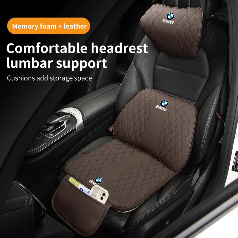 Car-Interior-Seat-Cushion-Headrest-Lumbar-Support-Pillow-For-BMW-X1-X3 ...