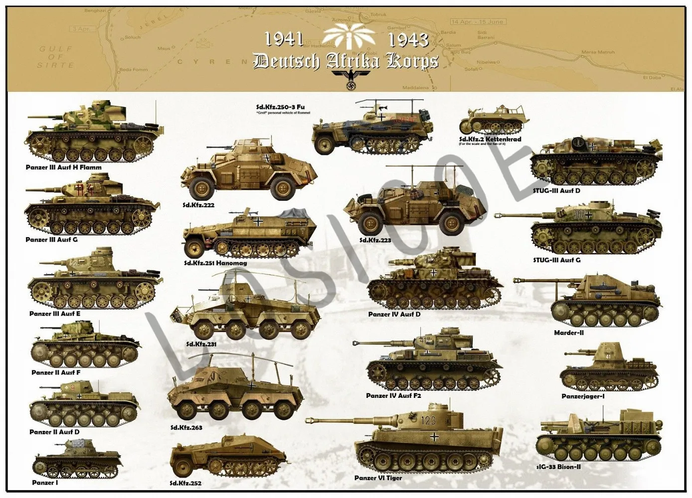 GER Wehrmacht Corp Panzer Tanks Armoured Vehicles Poster WW2 Weapon ...