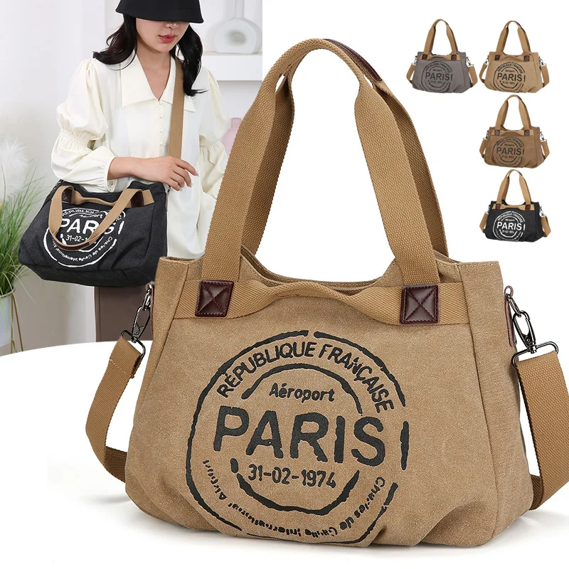 Student Class Casual Handheld Canvas Fashion Letter Tote Bag Large ...