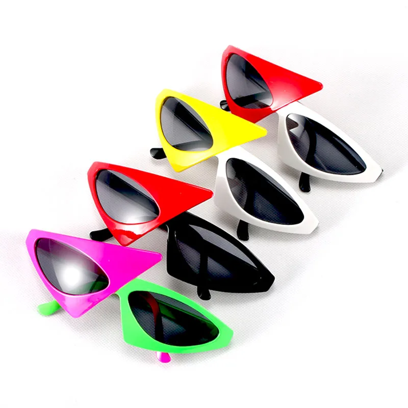 Gafas-de-sol-triangulares-de-Navidad-lentes-de-Color-ovalado-verde-rosa ...