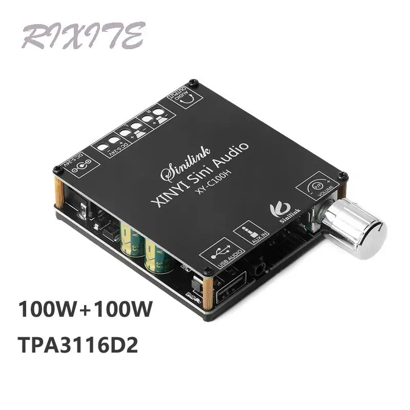 100WX2 Bluetooth 5.0 TPA3116D2 Power Digital Audio Power Amplifier Board Dual Channel HIFI ...