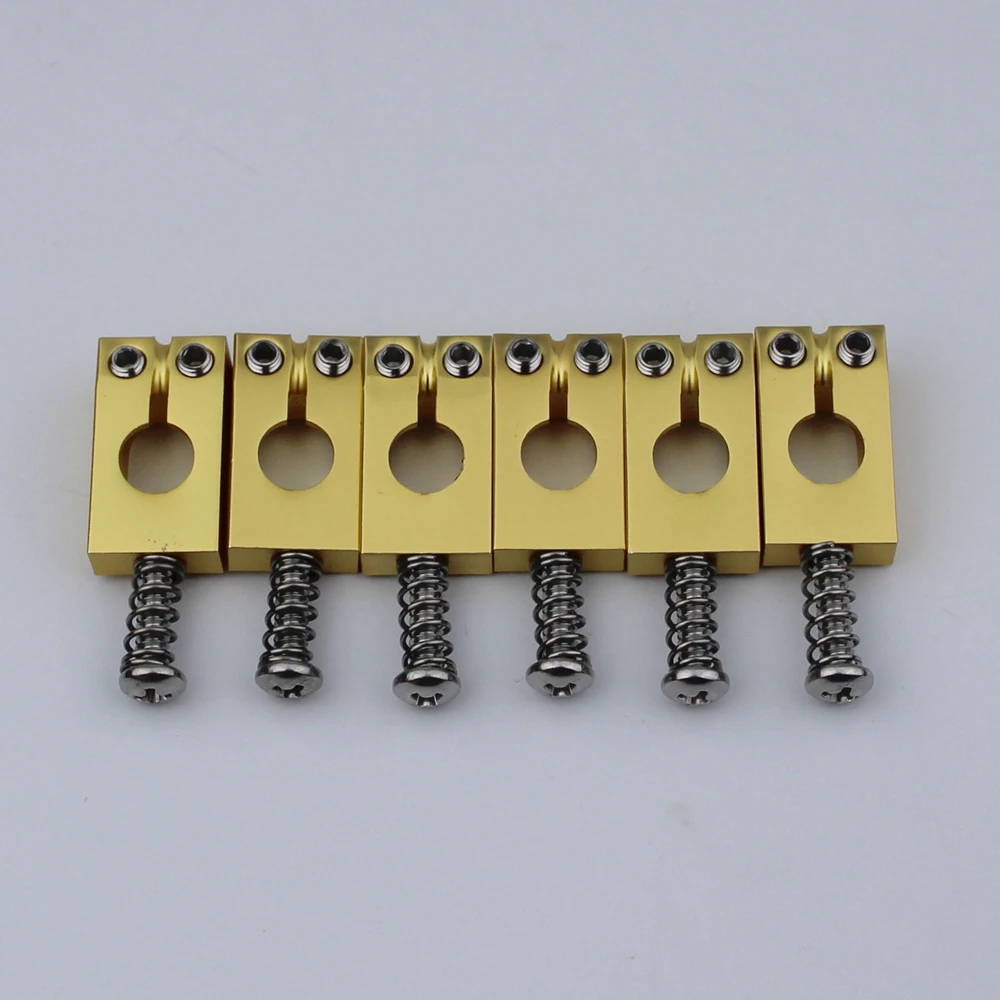 1 Set 6 Pcs PRS Style Brass Saddle For PRO Tremolo Guitar Bridge Gold ...
