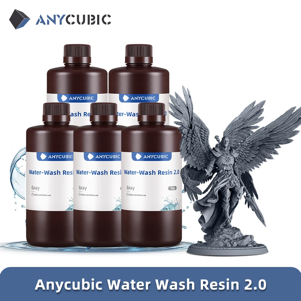 ANYCUBIC 5pcs/lot 405nm Water Washable Resin For LCD 3D Printer Liquid ...