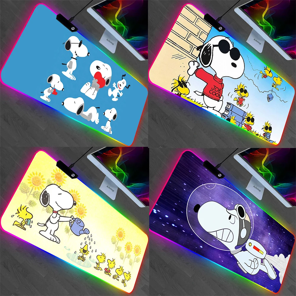 Cute-Cartoon-S-S-Snoopys-RGB-Pc-Gamer-Keyboard-Mouse-Pad-Mousepad-LED ...