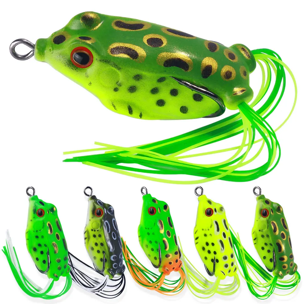 Popper Frog Soft Lure Predator Fishing Topwater Wobblers Walk Fish Lure ...