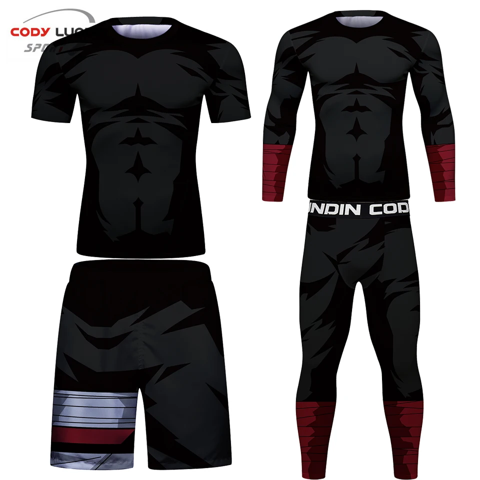 Boxing-Set-MMA-Compression-Jerseys-Pant-Rashguard-For-Men-BJJ ...