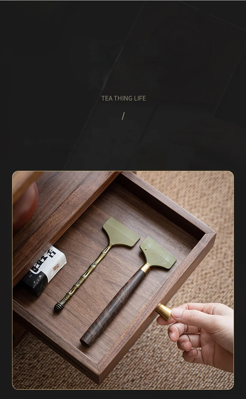 [(-9)Ebony tea scraping + Style 2 ebony tea clip (light luxury simple)]