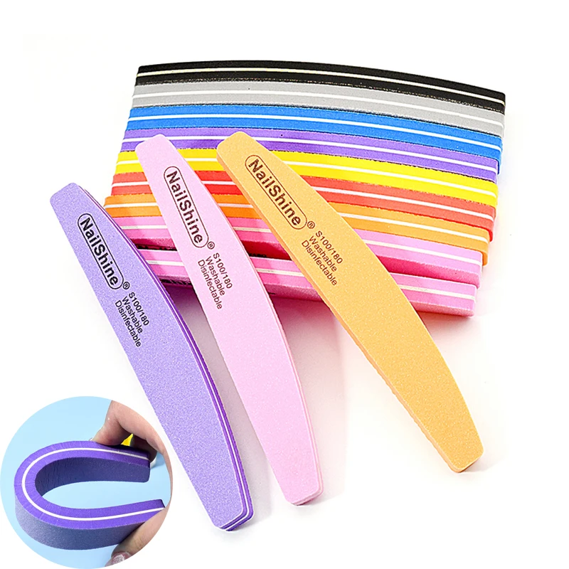 30Pcs-Lot-Washable-Nail-File-Professional-100-180-Grit-Colorful-Sponge ...