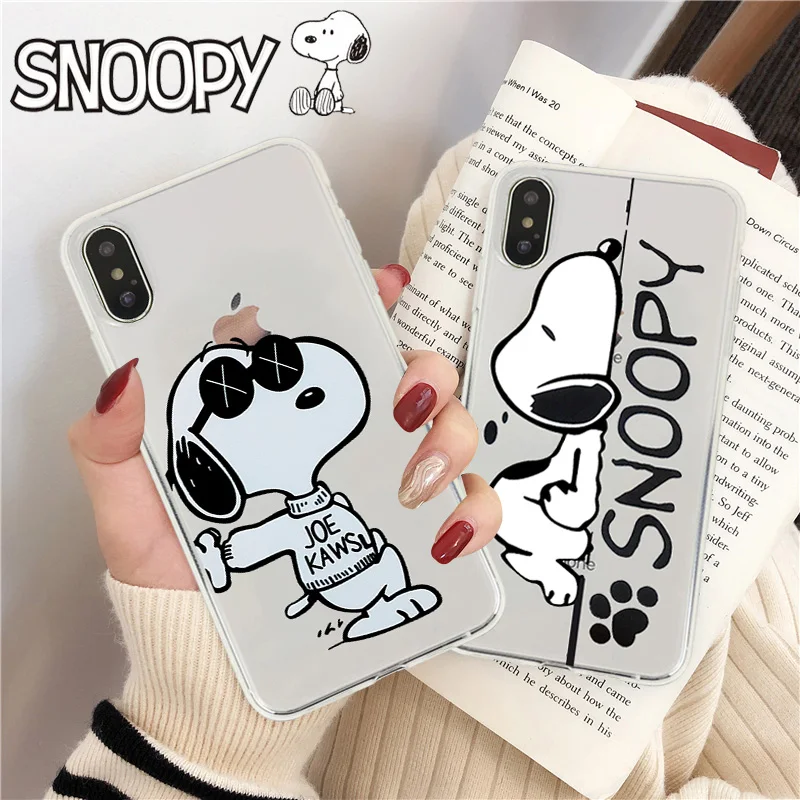 Fashion Snoopy Transparent Cartoon Phone Case For Iphone 13 12 11 Pro ...