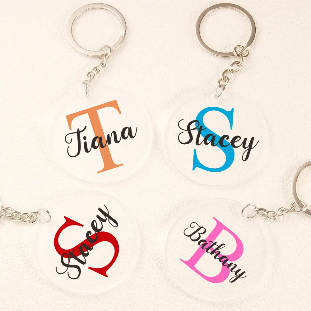 Personalised Initial Name Acrylic Keychain Girlfriend Valentines ...