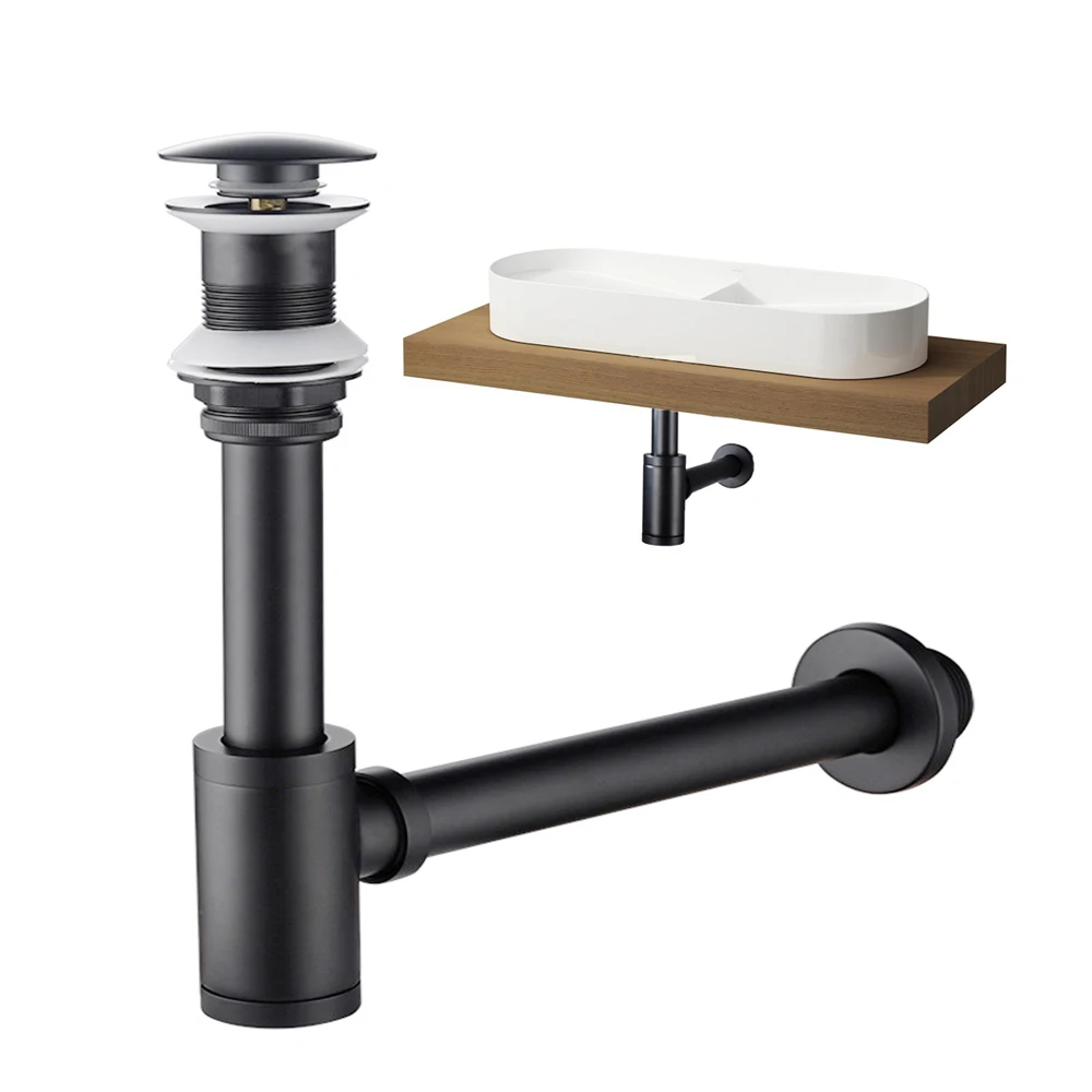 Matt-Black-Bathroom-Basin-Bottle-Trap-Drain-Deodorization-Sink-Pop-Up ...