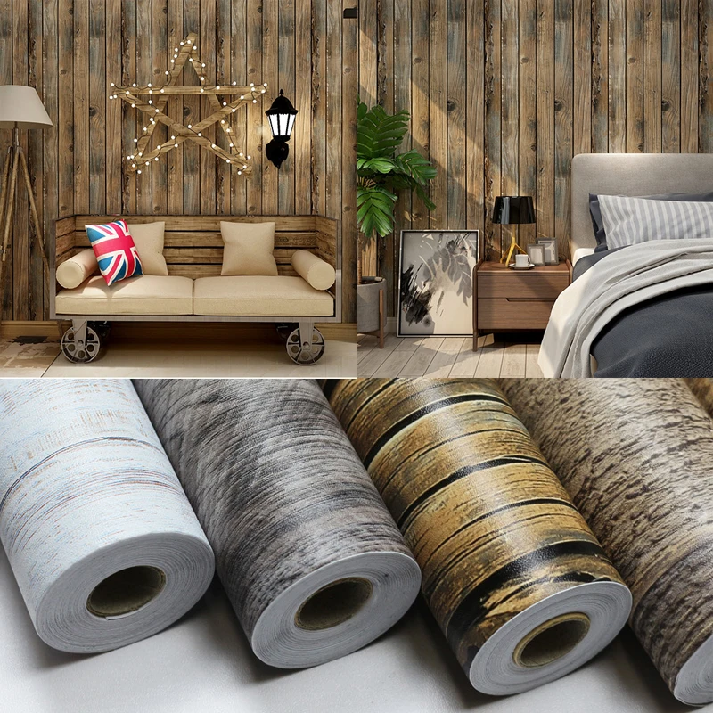 Waterproof-Wood-Self-Adhesive-Wallpaper-Roll-Contact-Paper-Doors ...