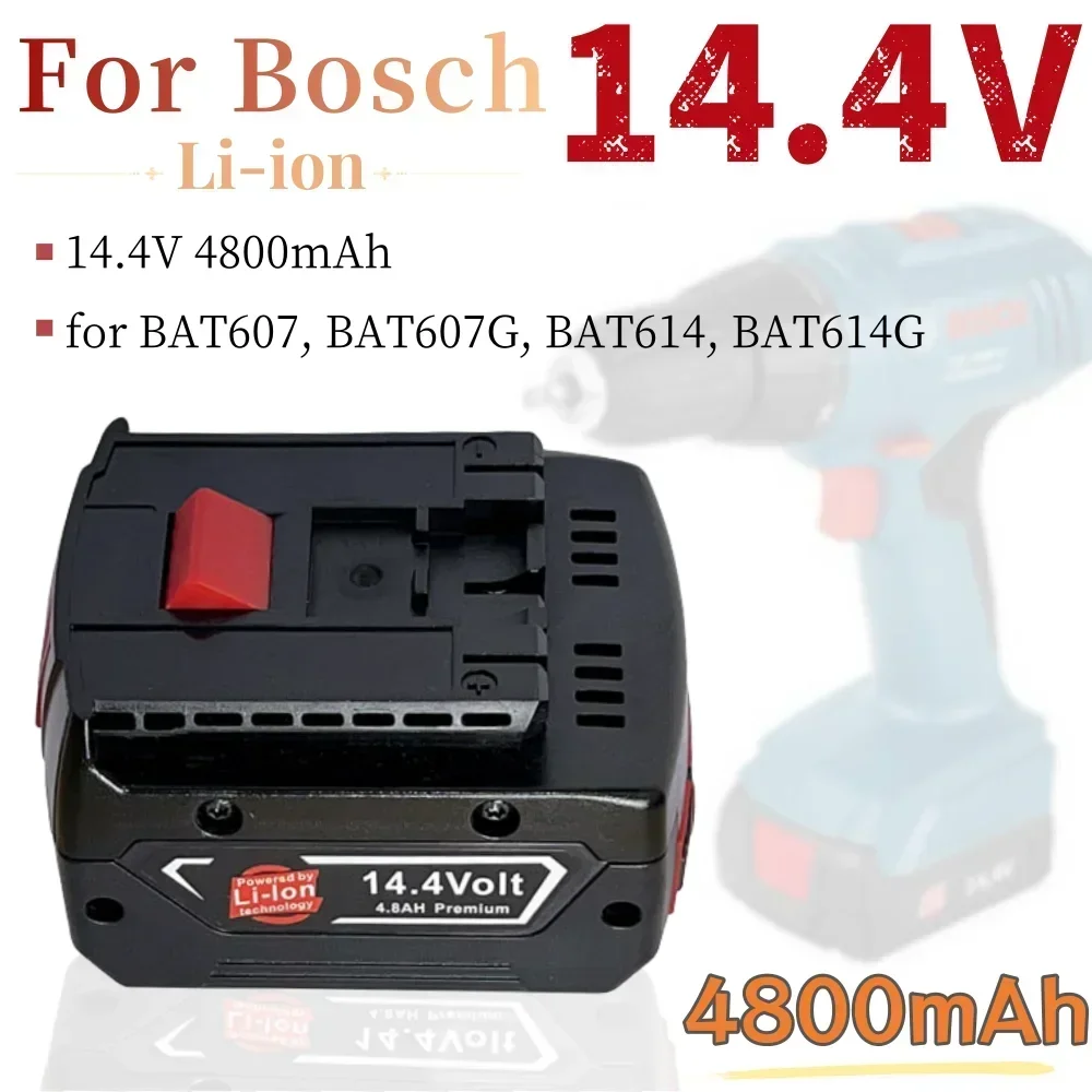 k 14.4V 4800mAh Rechargeable Lithium-ion Battery For Bosch GBH GDR GSR ...