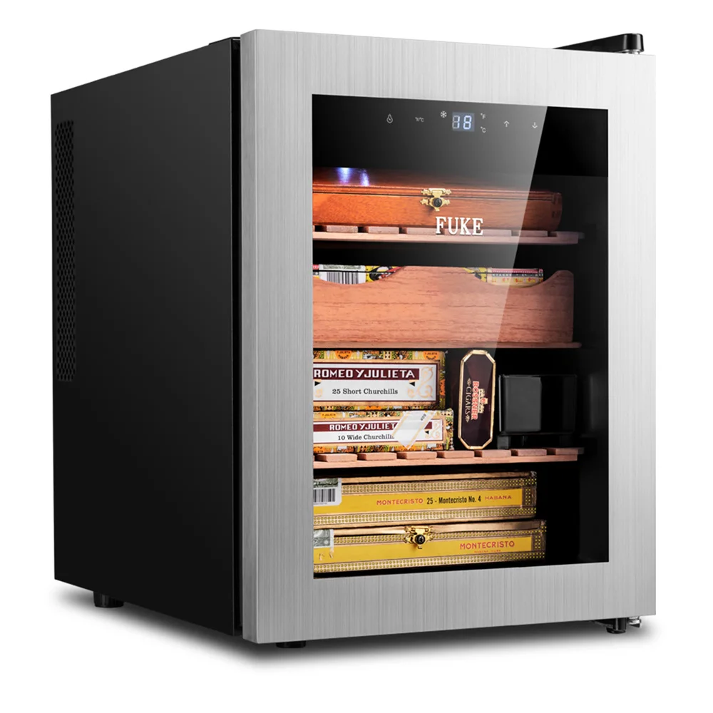 Constant-Temperature-Cigar-Humidor-Cabinet-Stainless-Steel-Door-Cigar ...