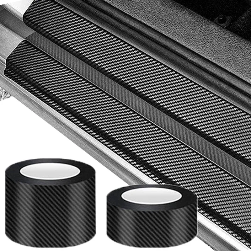 Nano-Carbon-Fiber-Car-Sticker-DIY-Paste-Door-Sill-Protector-Bumper-Tape ...