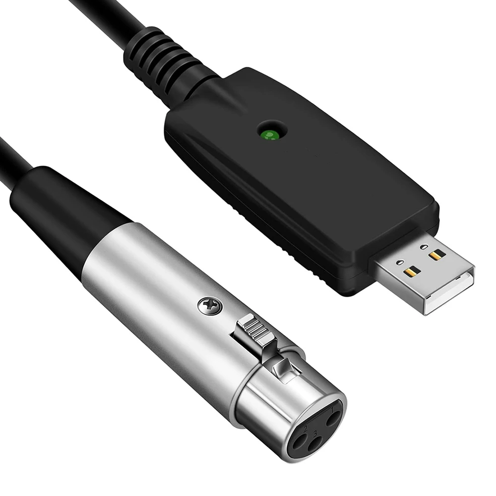 USB-Microphone-Cable-USB-Male-to-XLR-Female-Mic-Link-Converter-Adapter ...