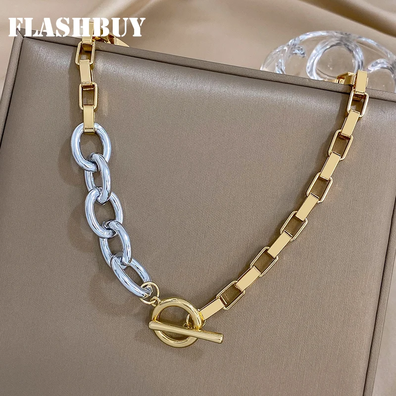 Flashbuy-Vintage-Two-Color-Chain-Choker-Necklaces-Women-Statement ...
