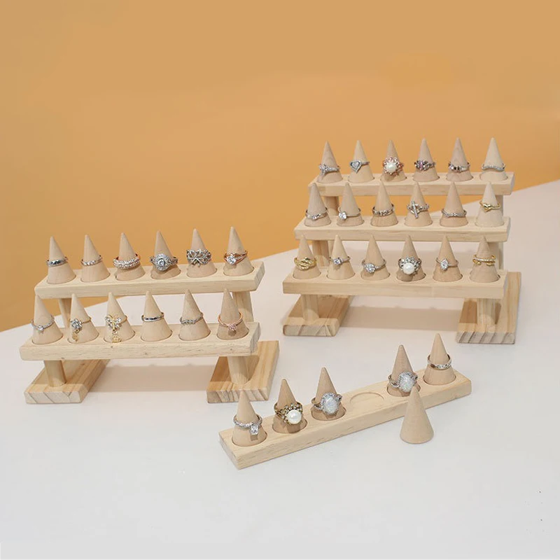 Wood-Cone-Ring-Display-Stand-Detachable-Bangle-Watches-Rack-Jewelry ...