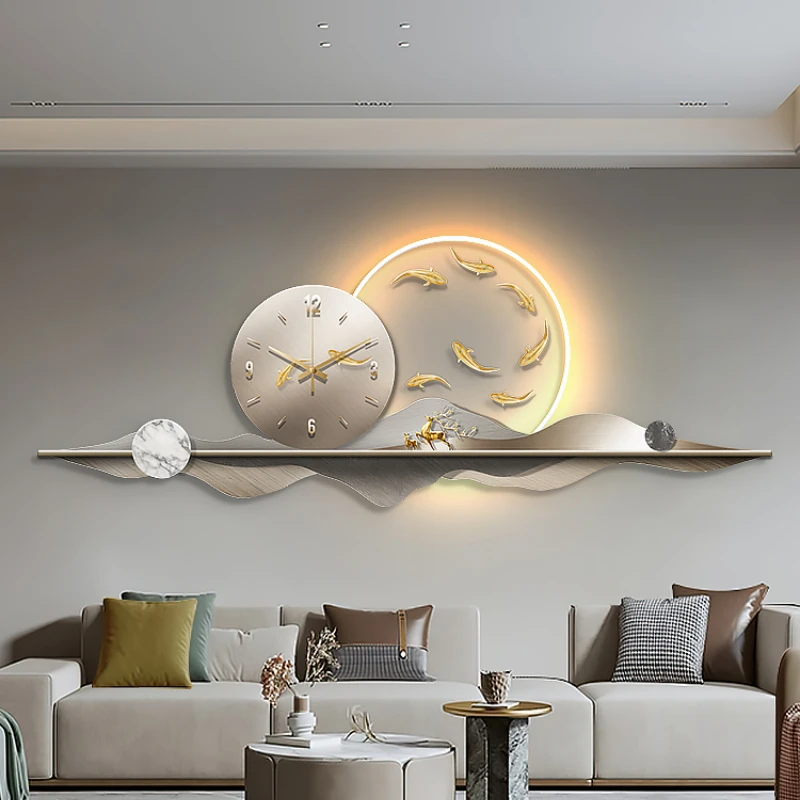 Modern-Design-Luminous-Wall-Clock-Wall-Decoration-Painting-Remote ...
