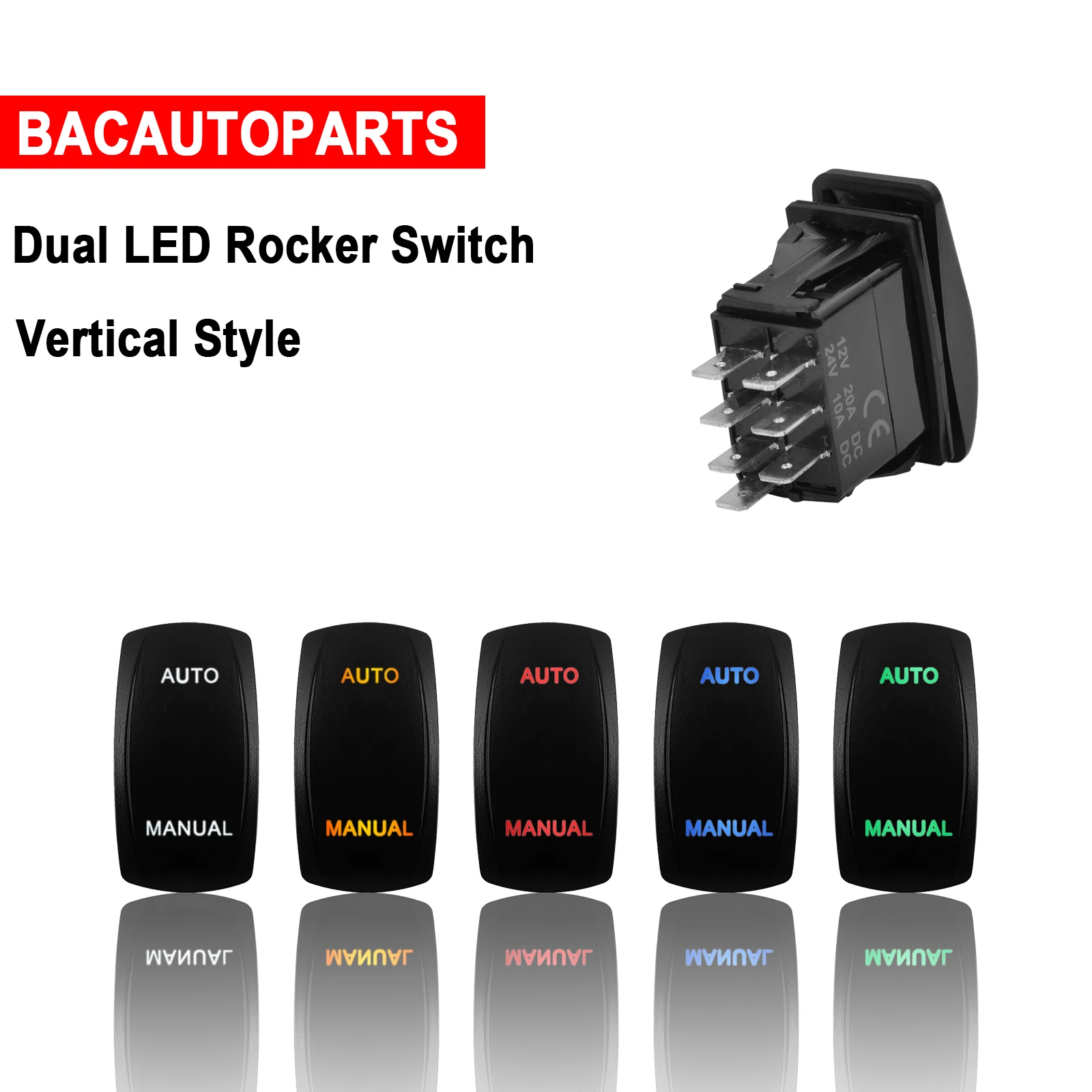Rocker-Switch-Momentary-7PIN-ON-OFF-ON-Dual-LED-AUTO-MANUAL-For-Car ...