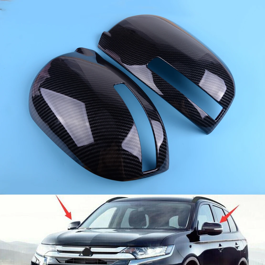 DWCX-Carbon-Fiber-Black-Style-Side-Mirrors-Rearview-Trim-Cover-Fit-for ...