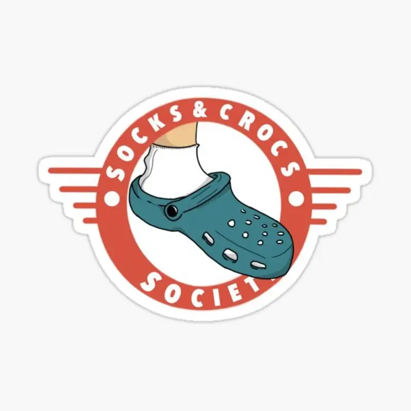 Socks and Crocs Society Crest Sticker for Laptop Decor Bedroom Car Cute ...