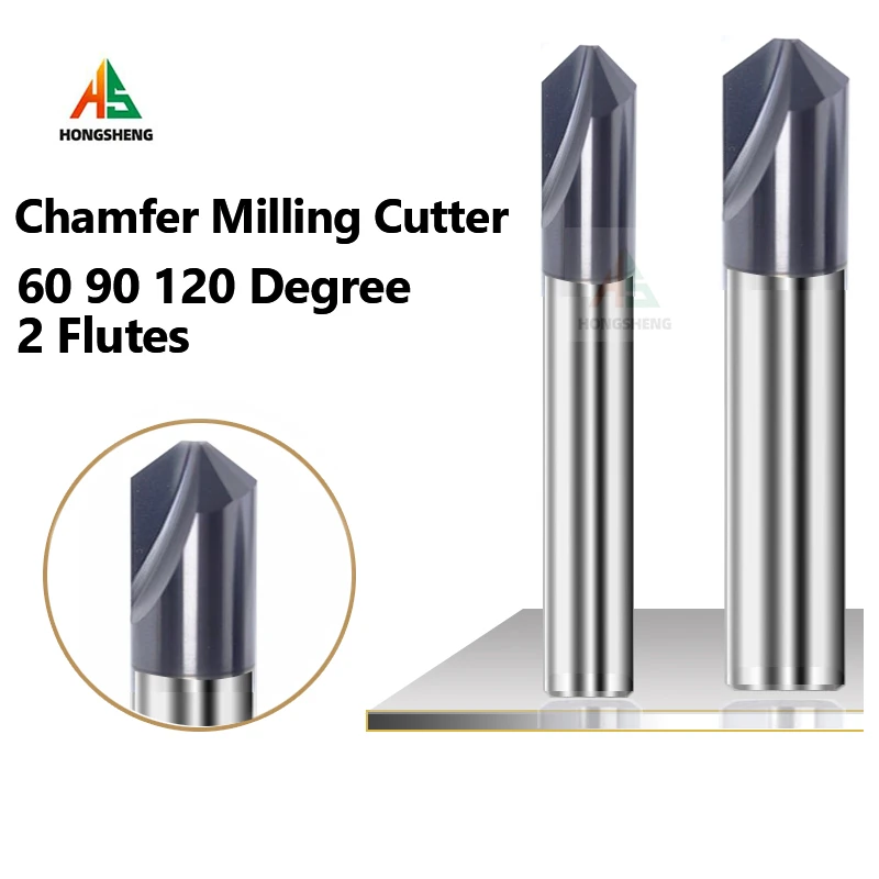 Chamfer Milling Cutter Carbide Corner Countersink Chamfering Mill 60 90 120 Degree 2 Flute ...
