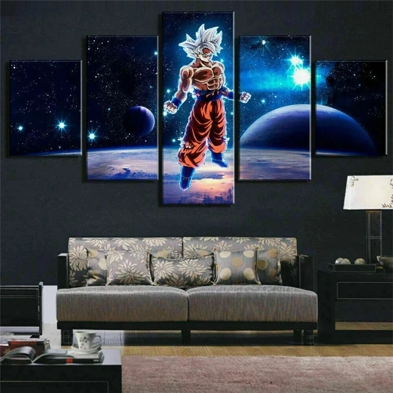 Manga 5 Panels Dragon Ball Goku Super Saiyan Wall Anime Poster Comic ...