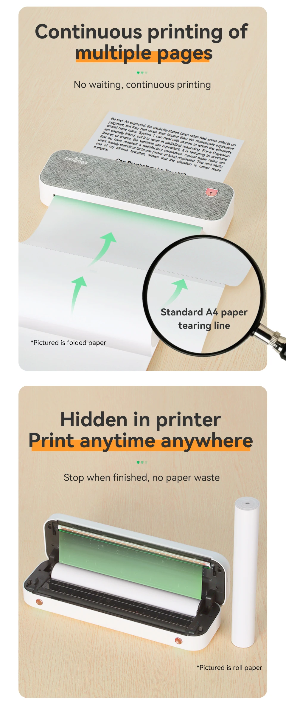 Toutes nos imprimantes,Mini imprimante A4 sans BPA,papier thermique à ...