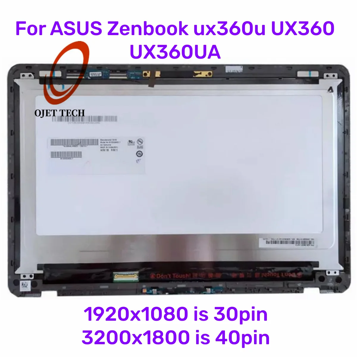 13.3 Lcd Panel Laptop Screen B133HAN02.7 For ASUS Zenbook ux360u UX360 UX360UA Lcd Touch ...